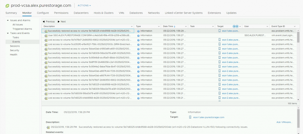 Why does vCenter report 'lost access to volume' during a non-disruptive ...